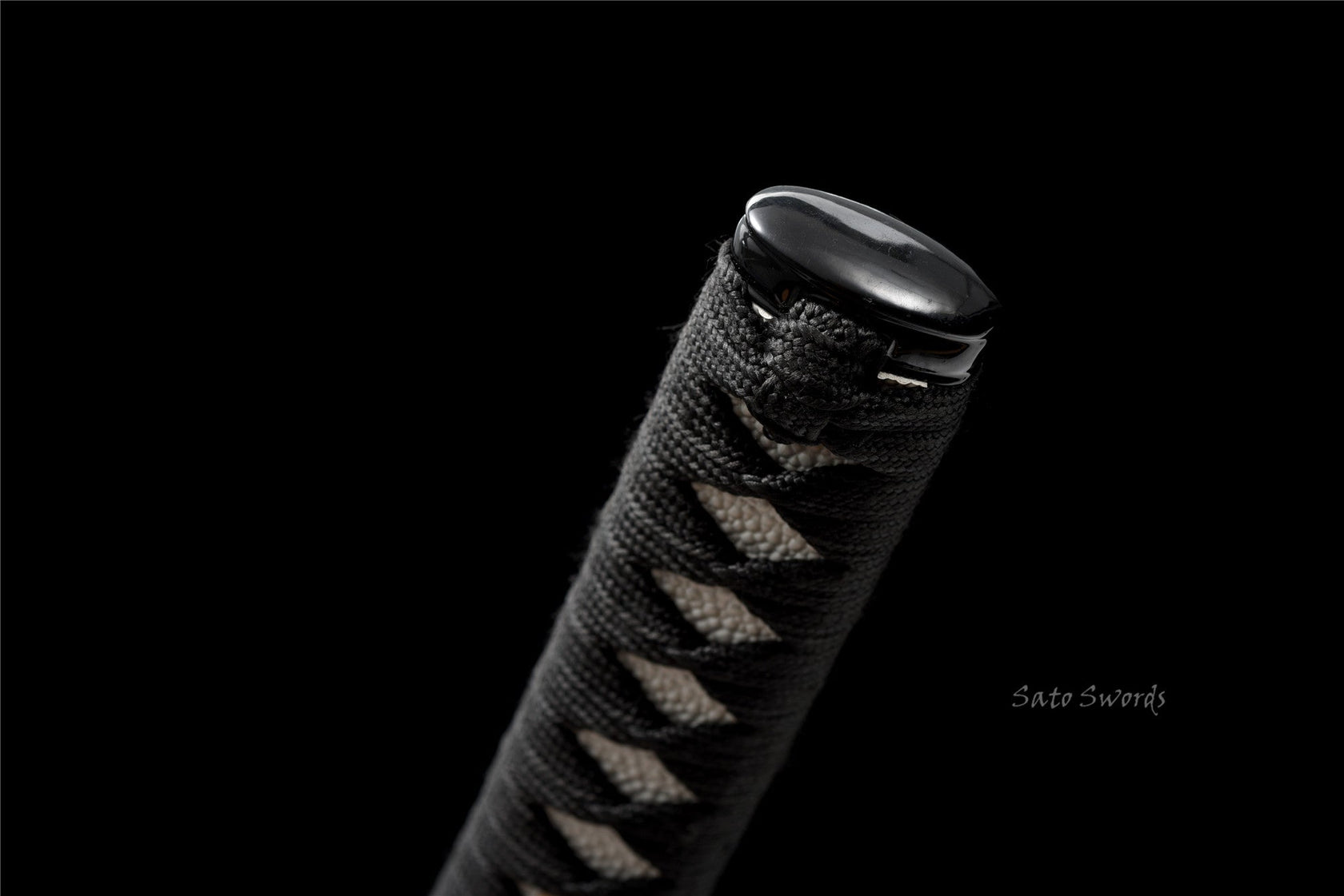 Hand-Forged Black Katana with Leather-Strap Scabbard – Swordsuk ...